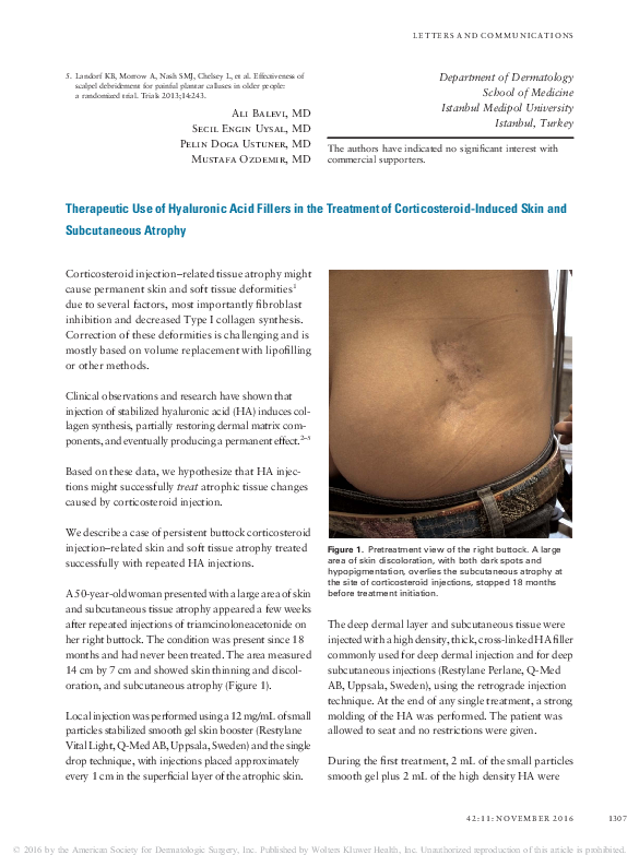 (PDF) Therapeutic Use of Hyaluronic Acid Fillers in the Treatment of ...