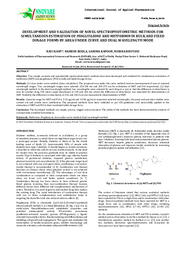 (PDF) DEVELOPMENT AND VALIDATION OF NOVEL SPECTROPHOTOMETRIC METHODS FOR SIMULTANEOUS ESTIMATION ...