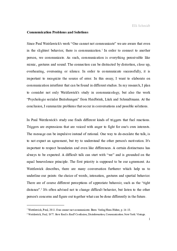 (PDF) Communication Problems and Solutions