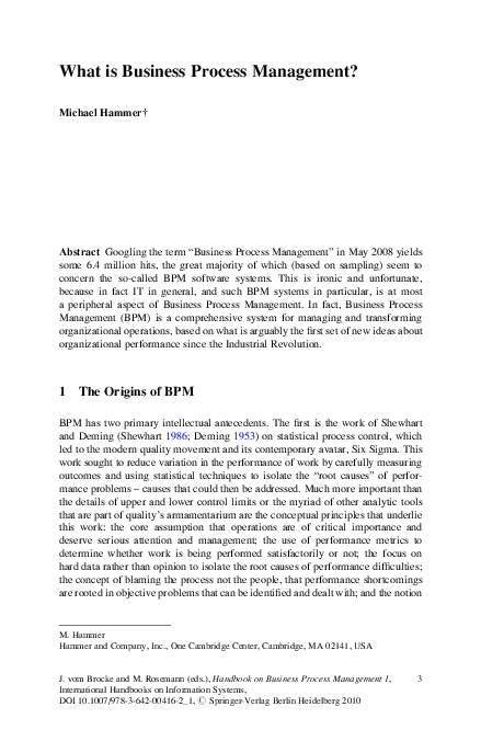 (PDF) Business Process Management