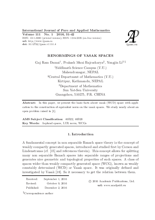 (PDF) Renormings of Vasak Spaces