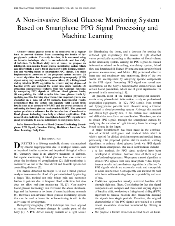 (PDF) A Noninvasive Blood Glucose Monitoring System Based on Smartphone ...