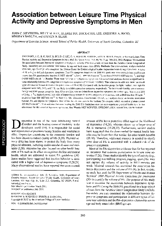 (PDF) Association between leisure time physical activity and stress, social support and coping ...