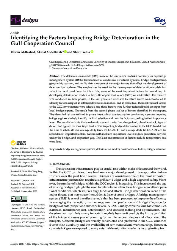 (PDF) Identifying the Factors Impacting Bridge Deterioration in the Gulf Cooperation Council