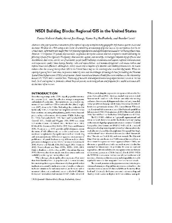 (PDF) NSDI building blocks: regional GIS in the United States
