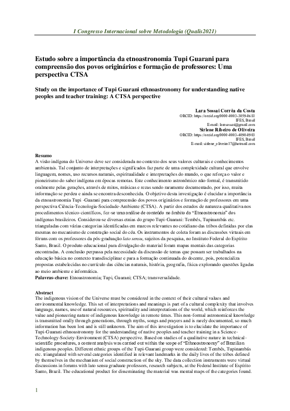 (PDF) The importance of Tupi Guarani ethnoastronomy for understanding ...