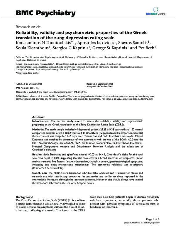 (PDF) Reliability ,Validity and Psychometric Properties of the Arabic Version of the Center for ...