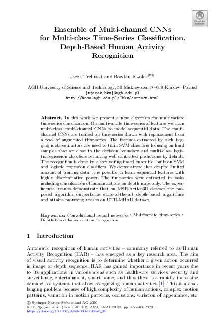 (PDF) Ensemble of Multi-channel CNNs for Multi-class Time-Series Classification. Depth-Based ...