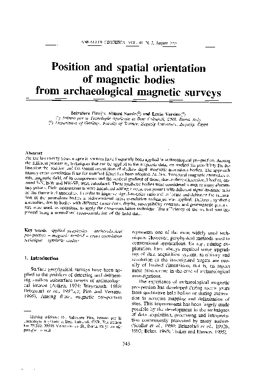 (PDF) Position and spatial orientation of magnetic bodies from ...
