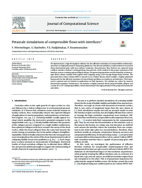 (PDF) Petascale simulations of compressible flows with interfaces