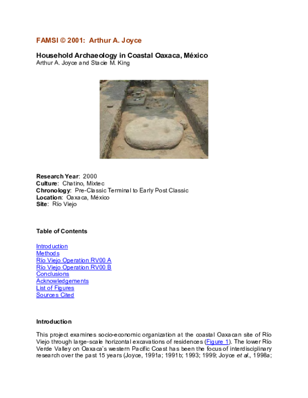 (PDF) FAMSI © 2001: Arthur A. Joyce Household Archaeology in Coastal ...