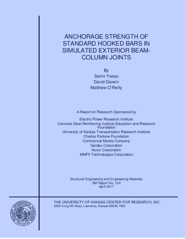 (PDF) Anchorage Strength of Standard Hooked Bars in Simulated Exterior ...