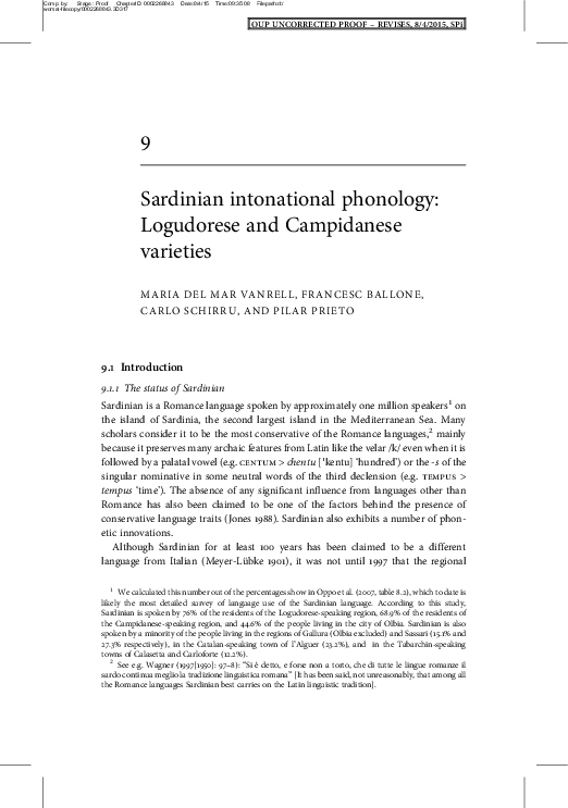 (PDF) Sardinian intonational phonology: Logudorese and Campidanese ...