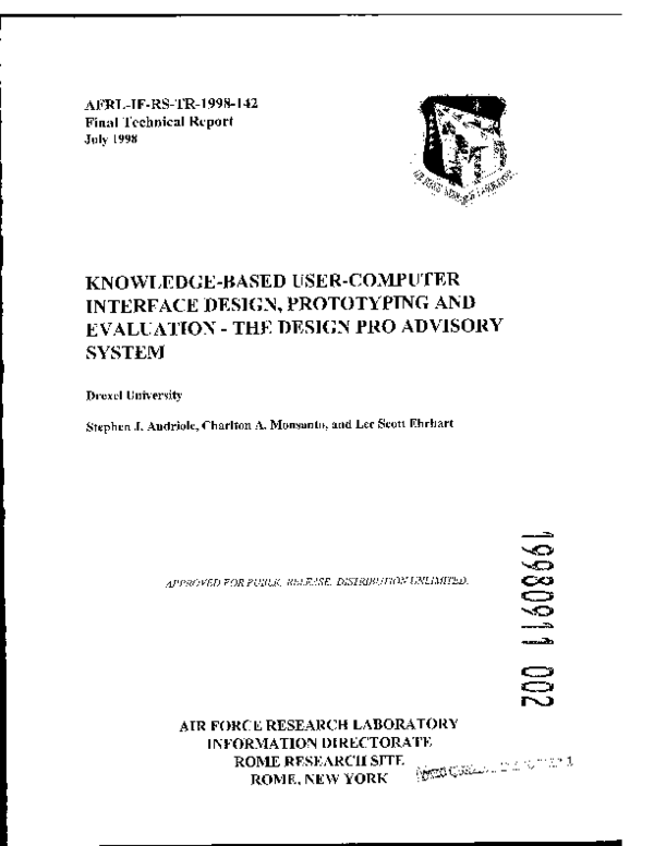 (PDF) Knowledge-Based User-Computer Interface Design, Prototyping and Evaluation - the Design ...