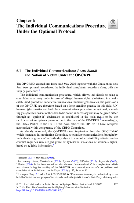 (PDF) The Individual Communications Procedure Under the Optional Protocol