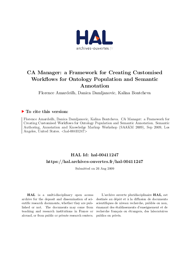 (PDF) CA manager framework