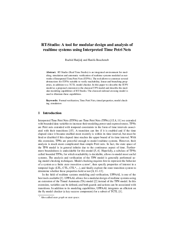 (PDF) RT-Studio: A Tool for Modular Design and Analysis of Realtime Systems Using Interpreted ...