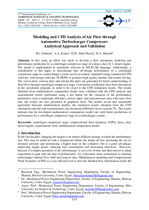 (PDF) Modeling and CFD Analysis of Air Flow through Automotive ...