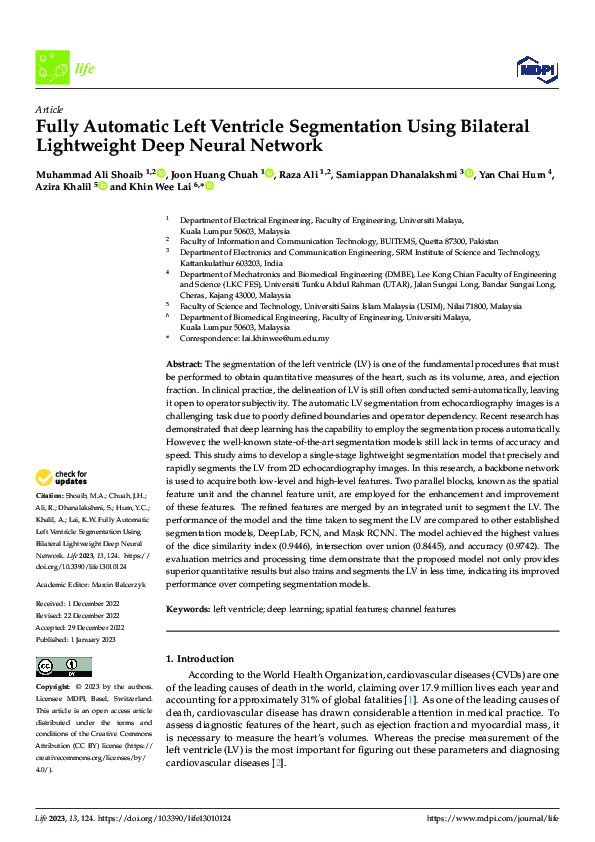 Pdf Fully Automatic Left Ventricle Segmentation Using Bilateral Lightweight Deep Neural