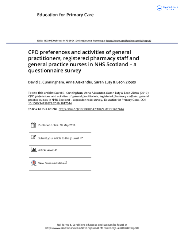 (PDF) CPD preferences and activities of general practitioners ...