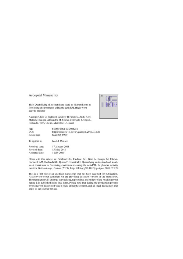 (PDF) Quantifying sit-to-stand and stand-to-sit transitions in free ...