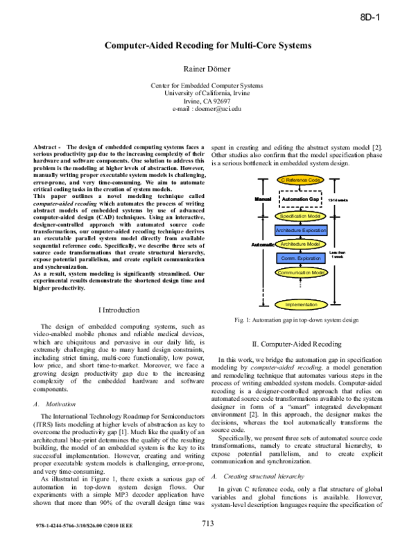 (PDF) Computer-aided recoding for multi-core systems