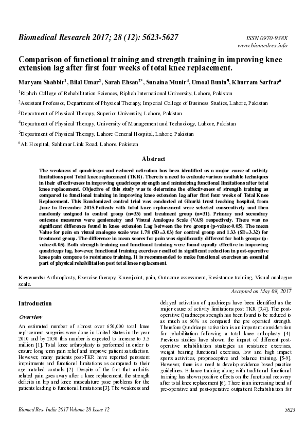 (PDF) Comparison of functional training and strength training in ...