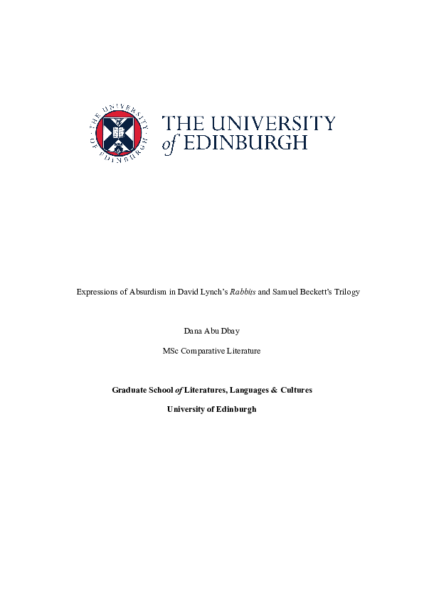 (PDF) Expressions of Absurdism in David Lynch’s Rabbits and Samuel ...