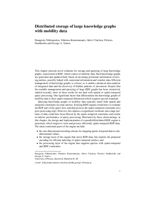 (PDF) Distributed Storage of Large Knowledge Graphs with Mobility Data