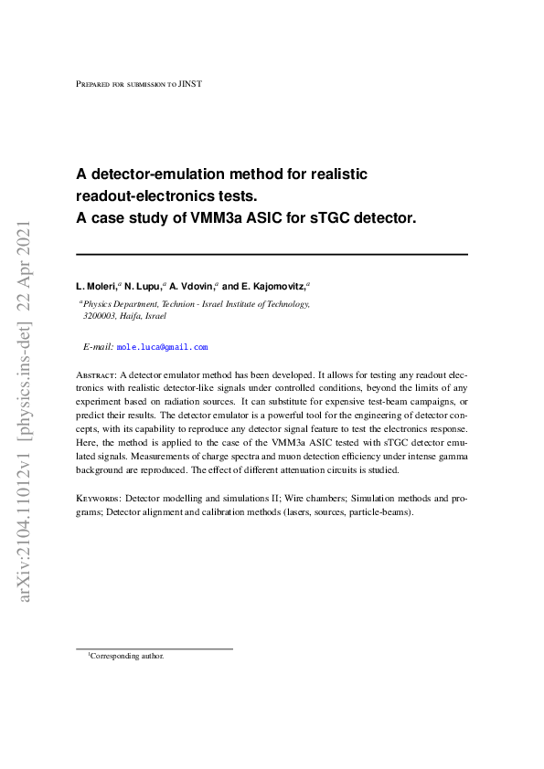 (PDF) A detector-emulation method for realistic readout-electronics ...