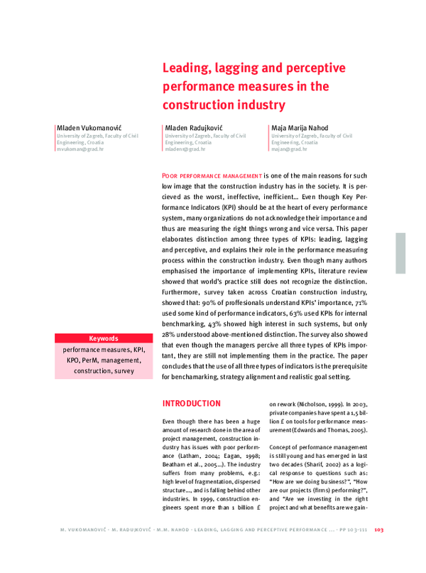 (PDF) Leading, lagging and perceptive performance measures in the ...