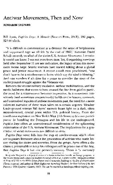 (PDF) Antiwar Movements, Then and Now