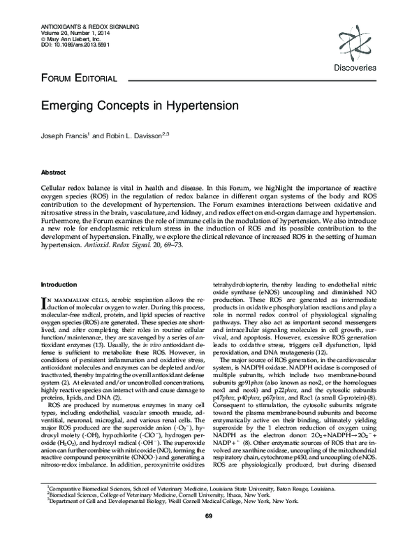 (PDF) Emerging Concepts in Hypertension