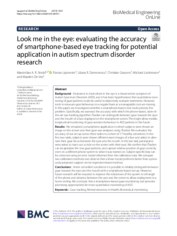 (PDF) Look me in the eye: evaluating the accuracy of smartphone-based eye tracking for potential ...