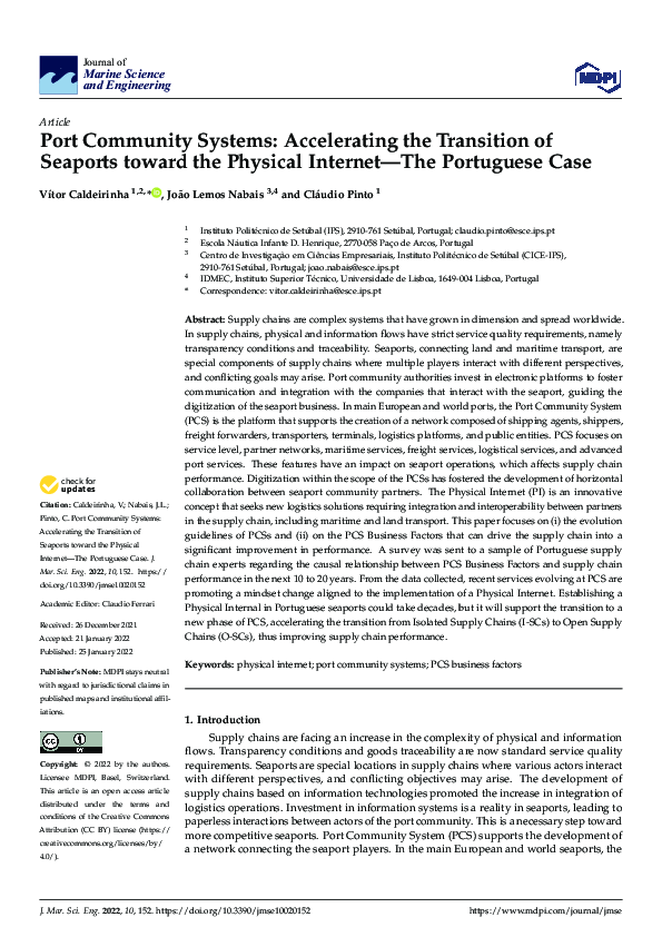 (PDF) Port Community Systems: Accelerating the Transition of Seaports ...
