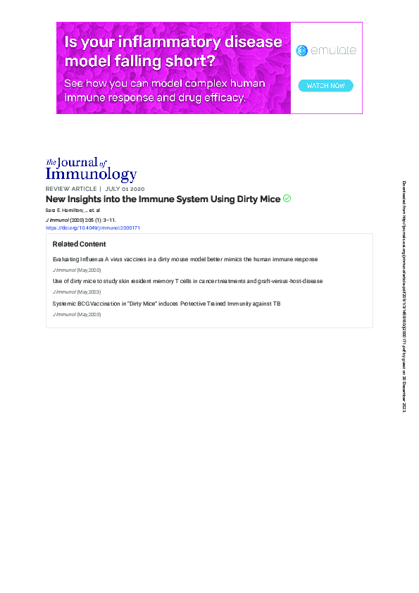 New Insights into the Immune System Using Dirty Mice