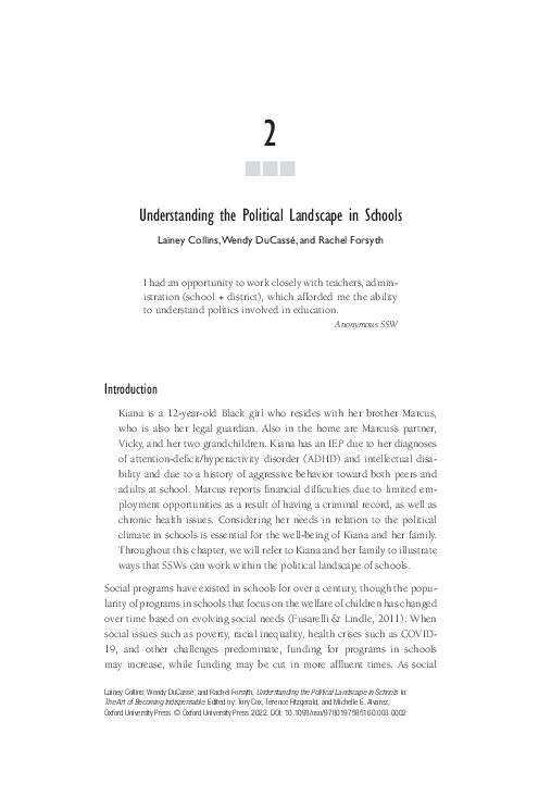 (PDF) Understanding the Political Landscape in Schools