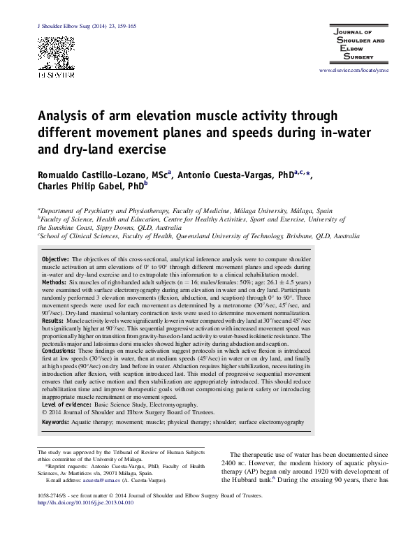 (PDF) Analysis of arm elevation muscle activity through different ...