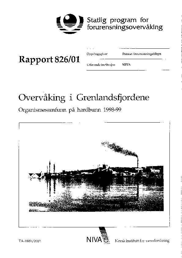 (PDF) Overvåking i Grenlandsfjordene. Organismesamfunn på hardbunn 1998-99