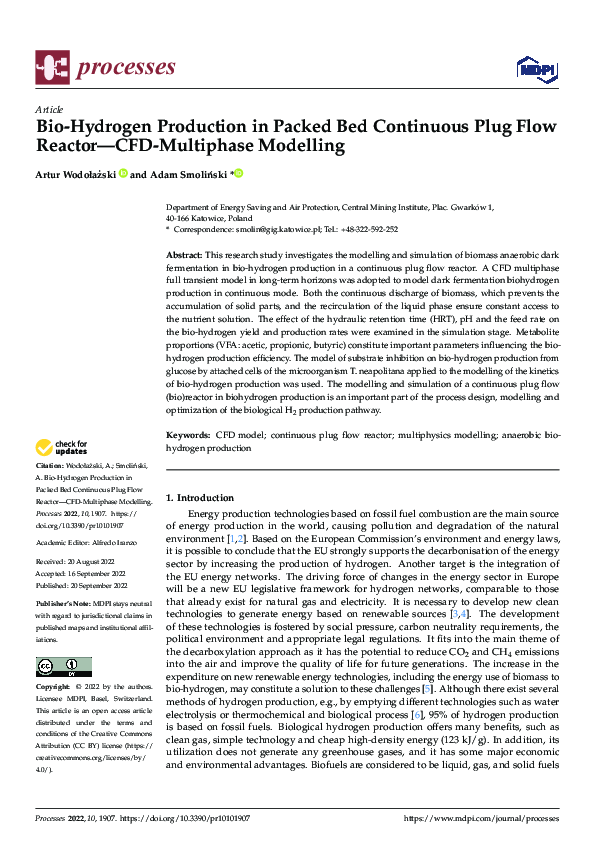 (PDF) Bio-Hydrogen Production in Packed Bed Continuous Plug Flow ...