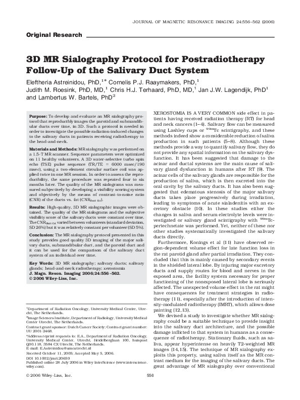 (PDF) 3D MR sialography protocol for postradiotherapy follow‐up of the ...