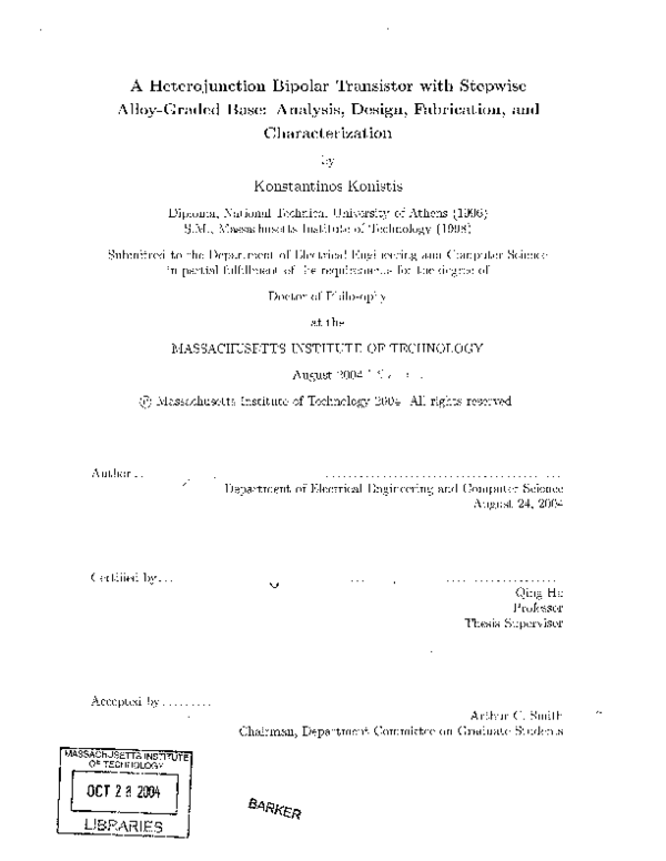 (PDF) A heterojunction bipolar transistor with stepwise allog-graded ...