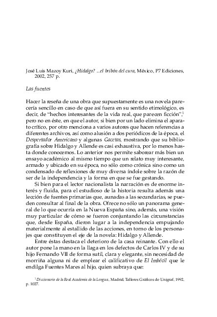 (PDF) José Luis Mazoy Kuri ¿Hidalgo?... El bribón del cura
