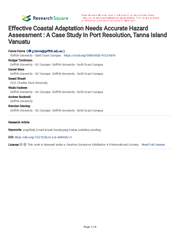 (PDF) Effective Coastal Adaptation Needs Accurate Hazard Assessment : A ...