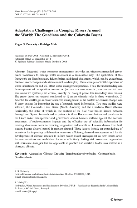 (PDF) Adaptation Challenges in Complex Rivers Around the World: The ...