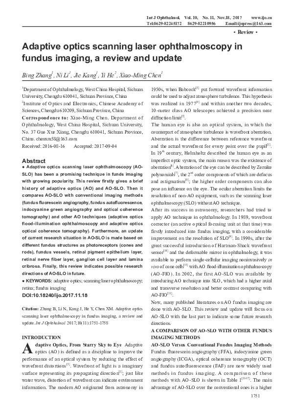 (PDF) Adaptive optics scanning laser ophthalmoscopy