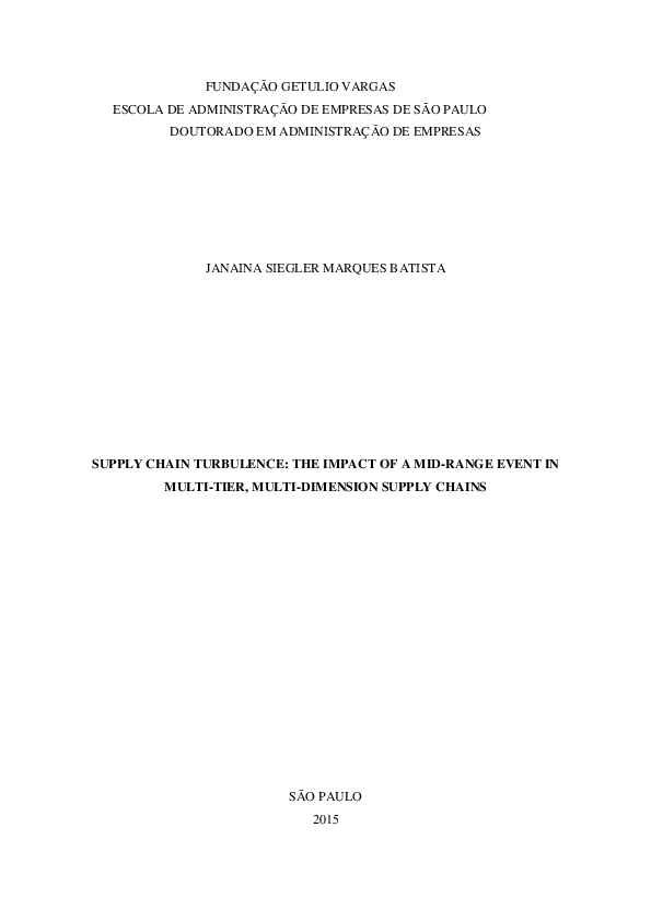(PDF) Supply chain turbulence: the impact of a mid-range event in multi ...