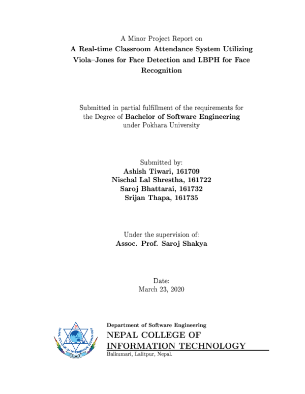 (PDF) Real-time Classroom Attendance System Utilizing Viola-Jones for ...