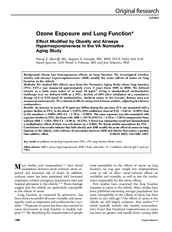 (PDF) Ozone Exposure and Lung Function | Joel Schwartz - Academia.edu