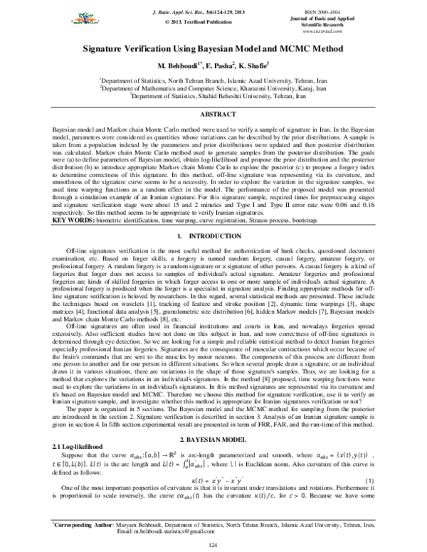 Pdf Signature Verification Using Bayesian Model And Mcmc Method